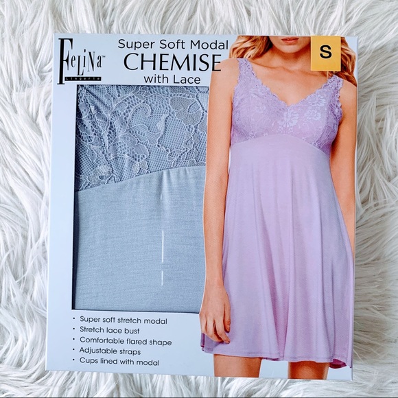 Felina | Intimates & Sleepwear | Felina Purple Chemise Micro Modal With ...
